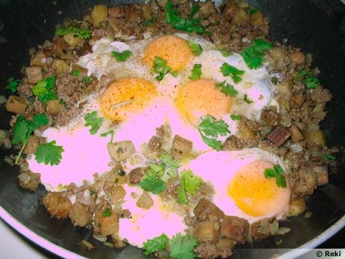 Oeufs frits à l'orientale : recette