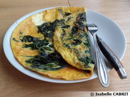 Omelette aux feuilles de blette et curcuma : recette